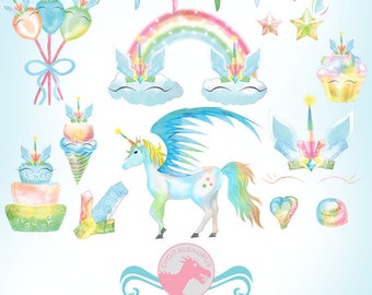 Unicorn clip art | Etsy