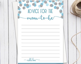 INSTANT UPLOAD Baby Shower Game Advice Cards For The Mom to