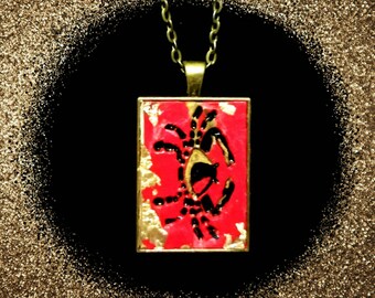 CANCER Necklace July Ruby Red birthstone Zodiac jewelry Ruby