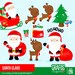 SANTA CLAUS Digital Clipart Set Merry Christmas Clipart