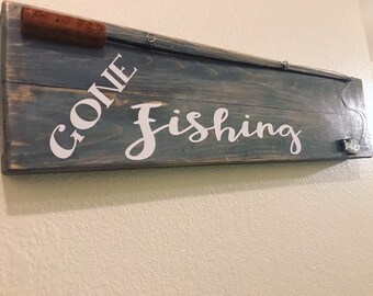 Gone fishing sign | Etsy
