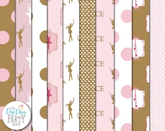 BALLERINA Digital paper ballet dance digital paper in pink