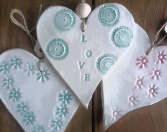 Ceramic hearts | Etsy