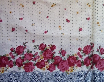 Rose print fabric | Etsy