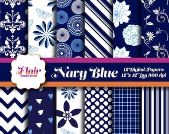 Yellow Blue Digital Paper Pack Instant Download Vintage Bright