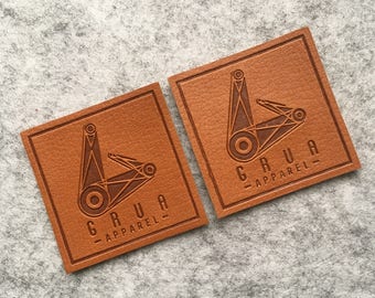 50pcs leather patches custom embossed leather patch pu