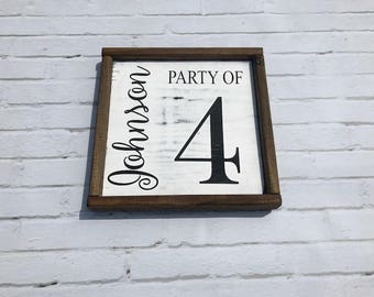 Party of 4 sign | Etsy