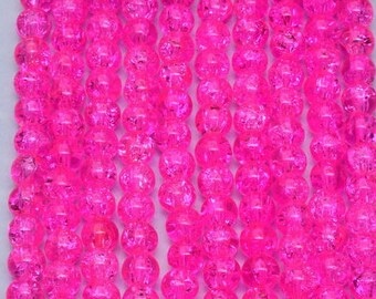 Pink glass beads | Etsy