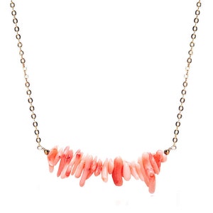 Pink coral necklace | Etsy