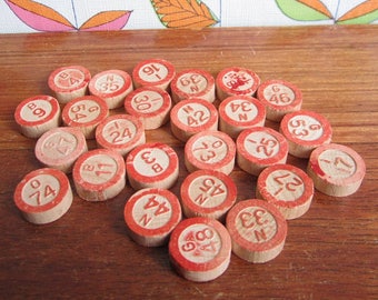 Wooden bingo numbers | Etsy