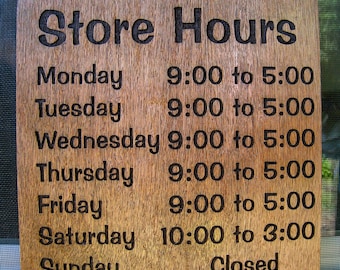 Store hours sign | Etsy
