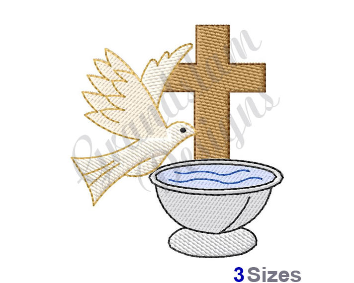 Logo de baptême motif de broderie Machine