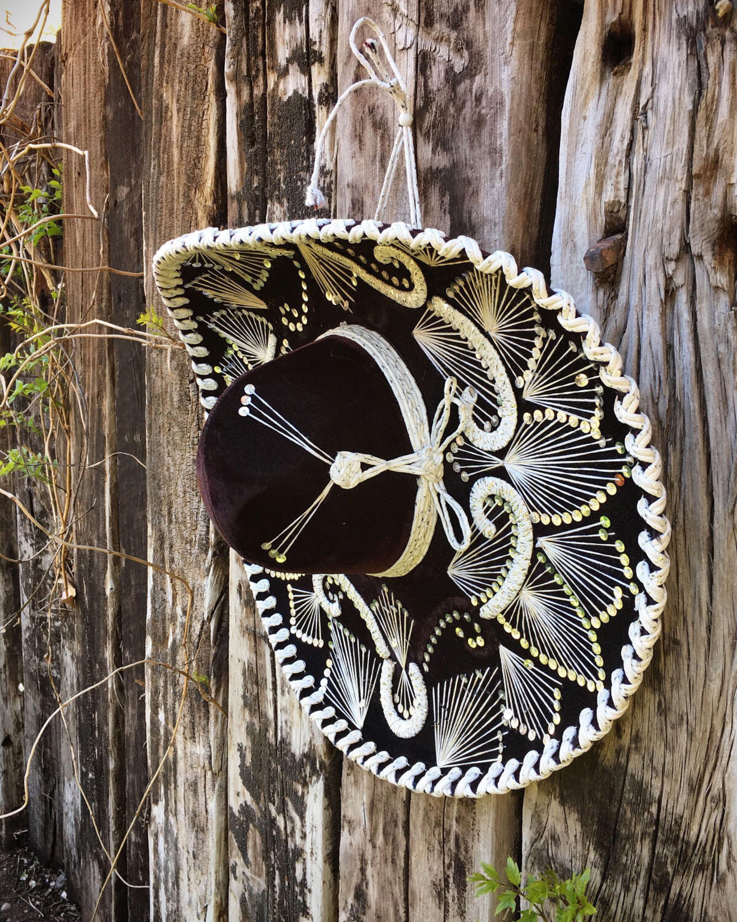 Vintage 25 authentic Mexican sombrero Pigalle brand black velvet with ...