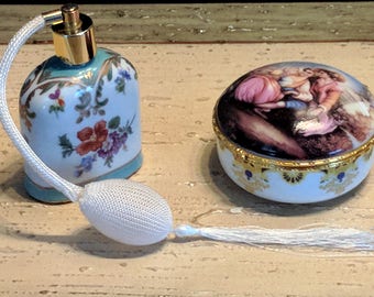 Porcelain powder box | Etsy