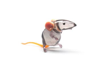 Rat Glass Miniature Animals Glass Art Glass Glass Blown