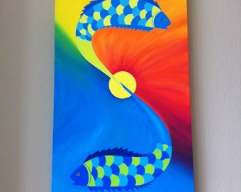 Fish painting | Etsy