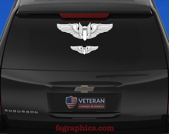 Army Aviator Badge Master Pilot Wings Vinyl Decal