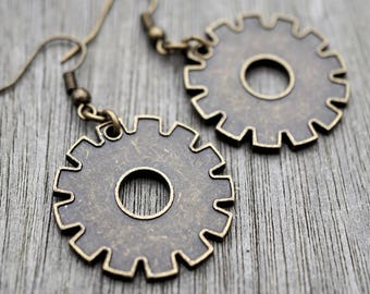 Cog earrings | Etsy