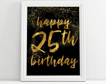 25th birthday sign | Etsy