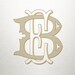 Wedding Monogram Design BE EB Wedding Monogram Vintage