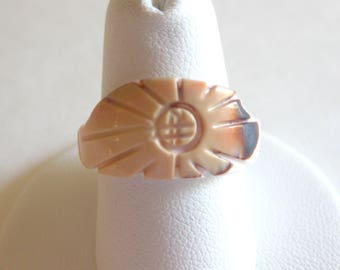 Carved shell ring | Etsy