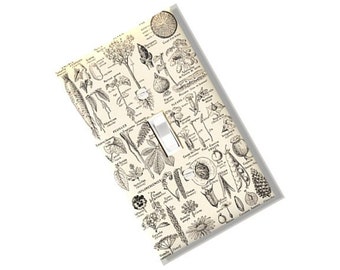 Yellow Floral Scroll Light Switch Cover Plate Homemade Multi