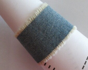 Denim cuff bracelet | Etsy