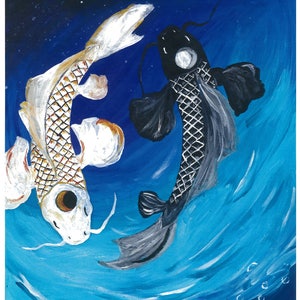 Koi fish art | Etsy