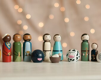 Christmas Peg Doll Pattern NATIVITY Set PERSONALIZE
