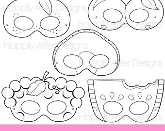 Fruits Printable Coloring Masks strawberry mask banana mask