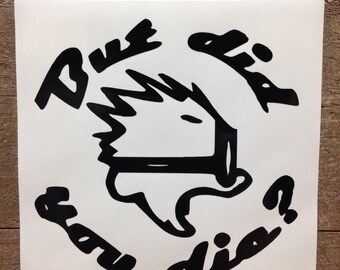 Calvin pee on decal | Etsy