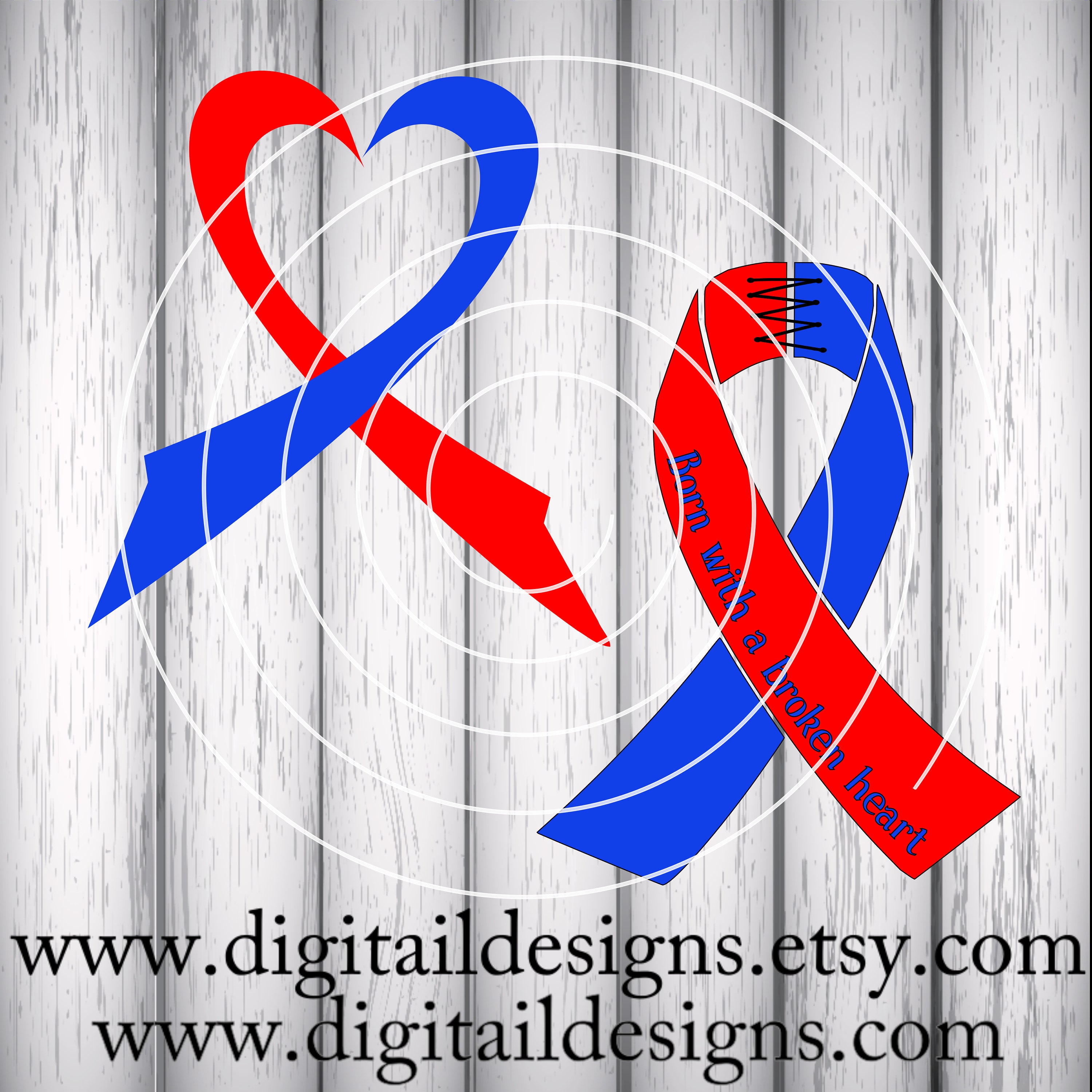 Congenital Heart Defect Awareness Ribbon svg png dxf eps