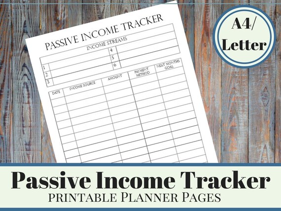 Passive Income Tracker Monthly Passive Income Printable Page