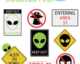 Alien clipart | Etsy