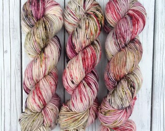 Hand Dyed Yarn Speckled Yarn Hand Painted Sock Yarn This