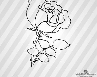 Rose outline | Etsy