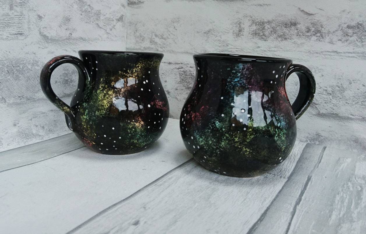 Galaxy Mug Hand Painted Ceramic Astronomy cup Cosmic Mug