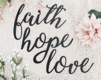Faith hope love sign | Etsy