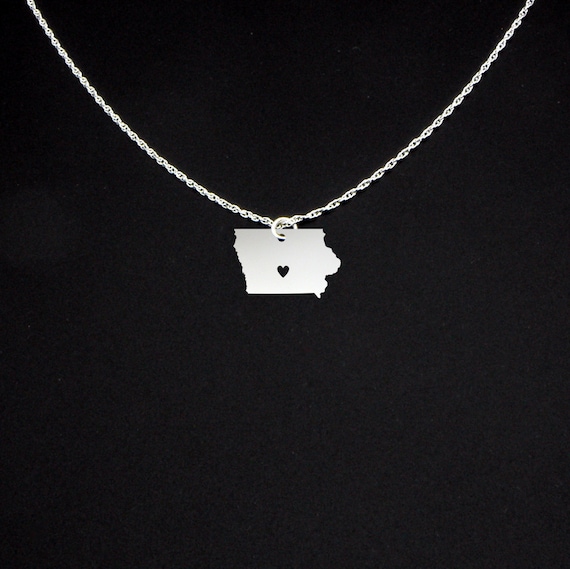 Iowa Necklace Iowa Jewelry Iowa Gift