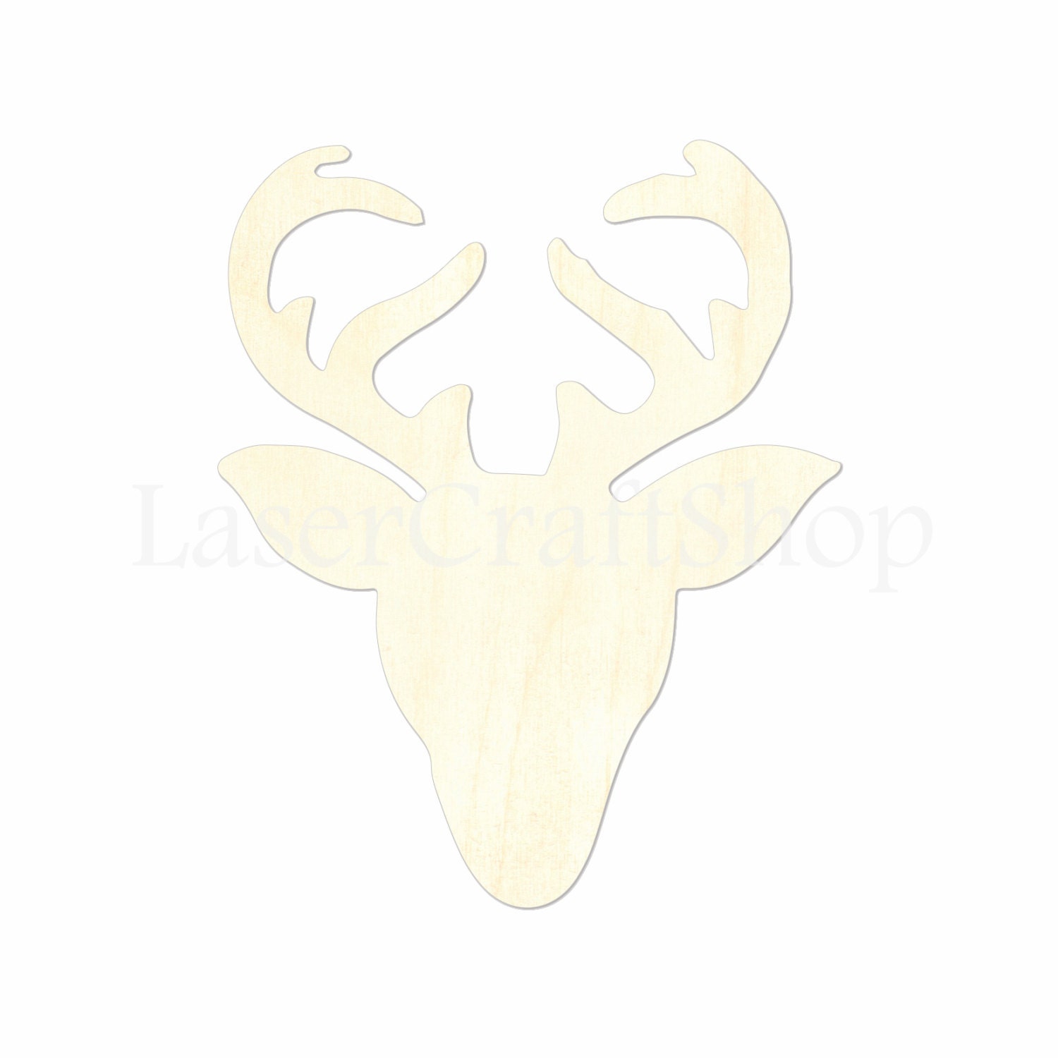 2 34 Deer Head Wooden Cutout Shape Silhouette