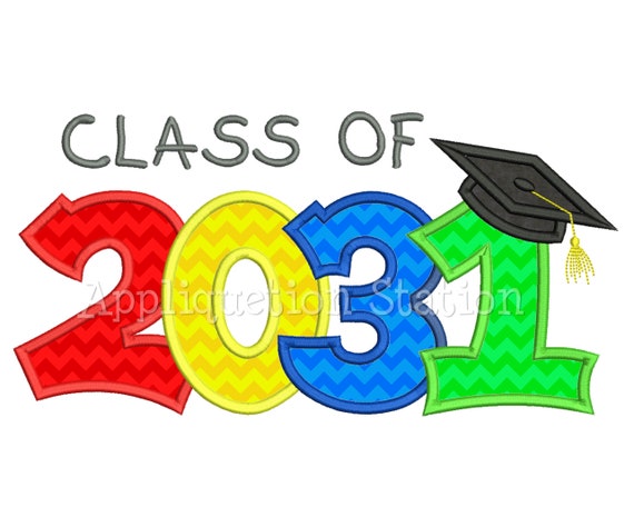 Graduate Class of 2031 Applique Machine Embroidery Design Grad