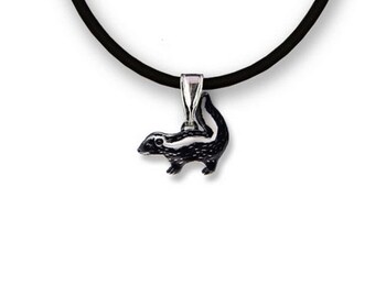 Skunk Charm Sterling Silver Skunk Charm for Necklace or