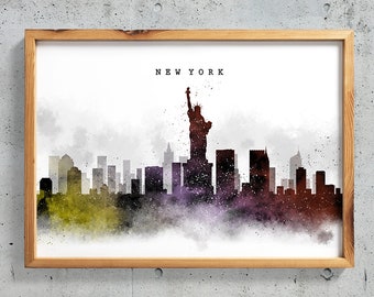 New york watercolor | Etsy