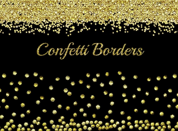 Gold Confetti Borders clipart: GLITTER CONFETTI