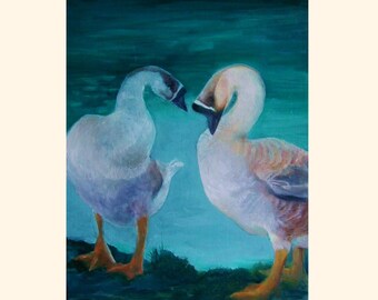 Geese painting | Etsy