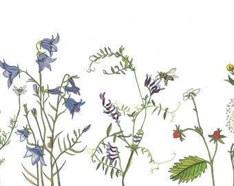 Wild flower print | Etsy