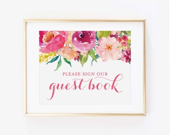 Printable Postcard Guestbook Sign Printable Guest Book Sign
