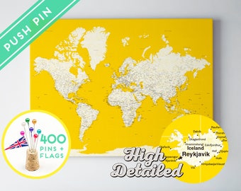 World map pin board | Etsy