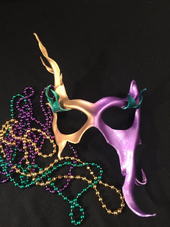 Mardi Gras Masquerade Mask Gold Mardi Gras Mask Leather Mask