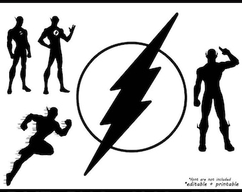 Flash superhero svg | Etsy